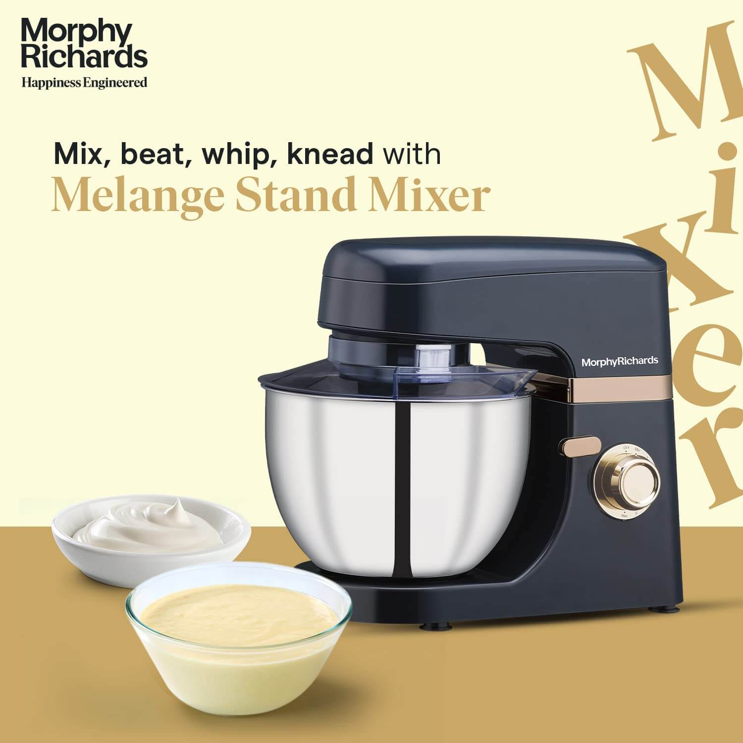 Morphy Richards 800W Stand Mixer 8 Speed Dough Hook Whisk