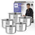 Bergner BE Essentials 5 piece triply stainless steel tope set with lids arranged by size