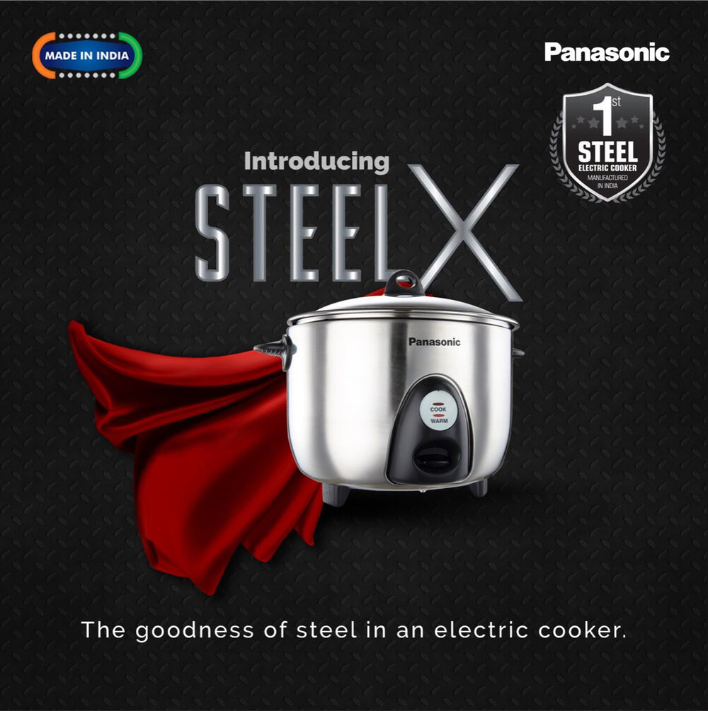 Panasonic Electric Rice Cooker SR-G18 (SUS), 1.8 Litre, With Triply St ...