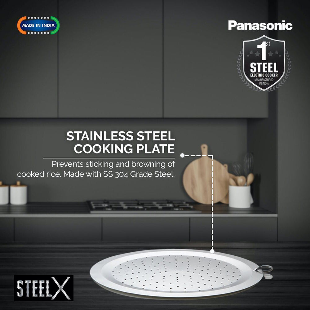 Panasonic Electric Rice Cooker SR-G18 (SUS), 1.8 Litre, With Triply St ...